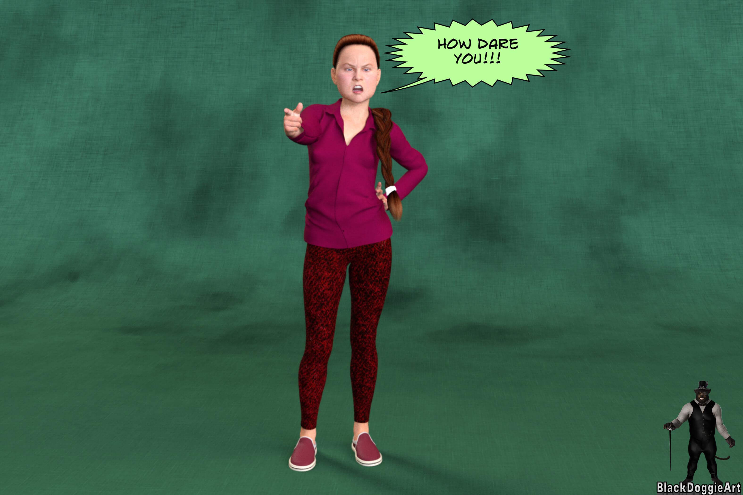 How Dare You! 3D Render, Digital Art by StephenCoffman2012