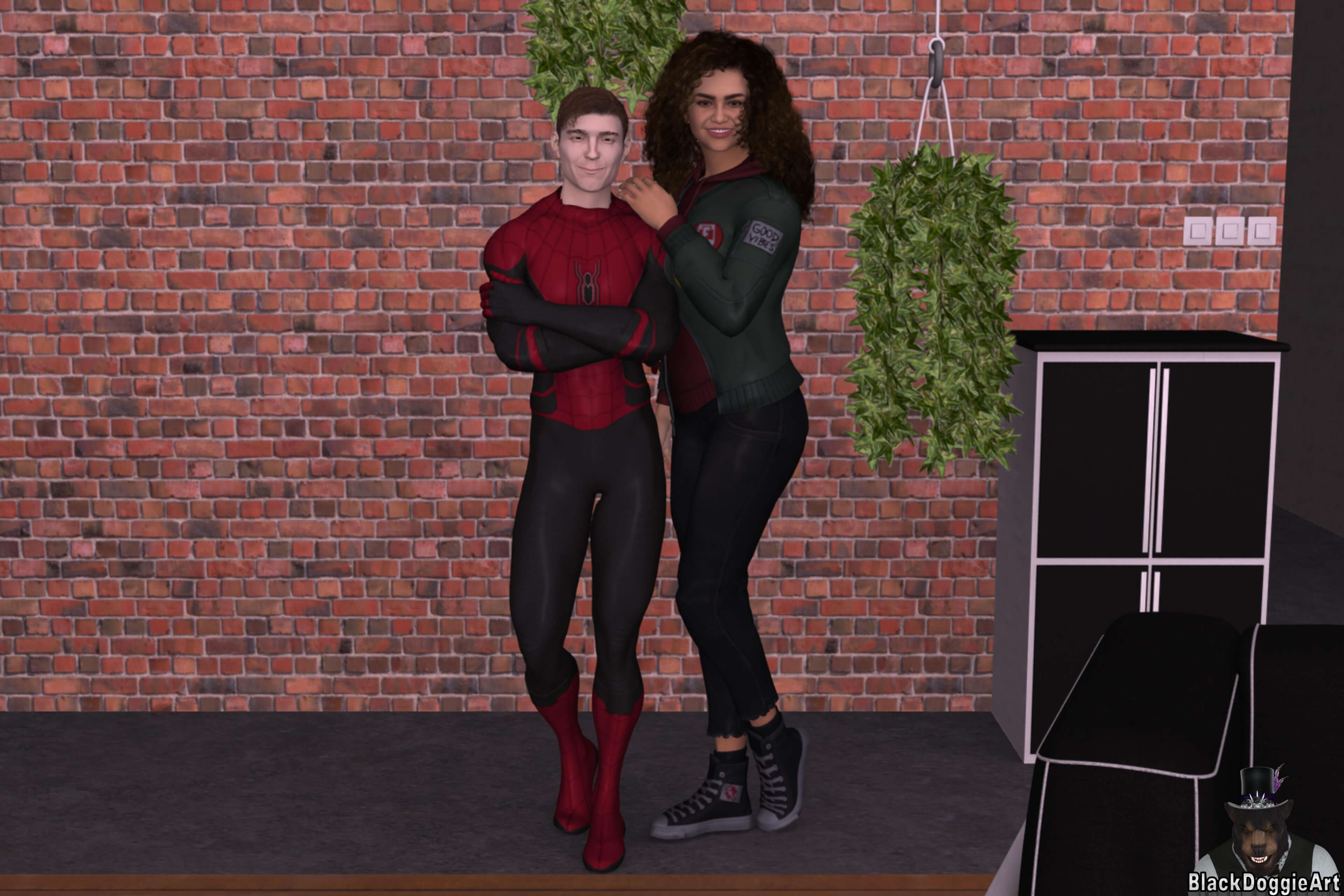 Peter and MJ 3D Render, Digital Art by StephenCoffman2012