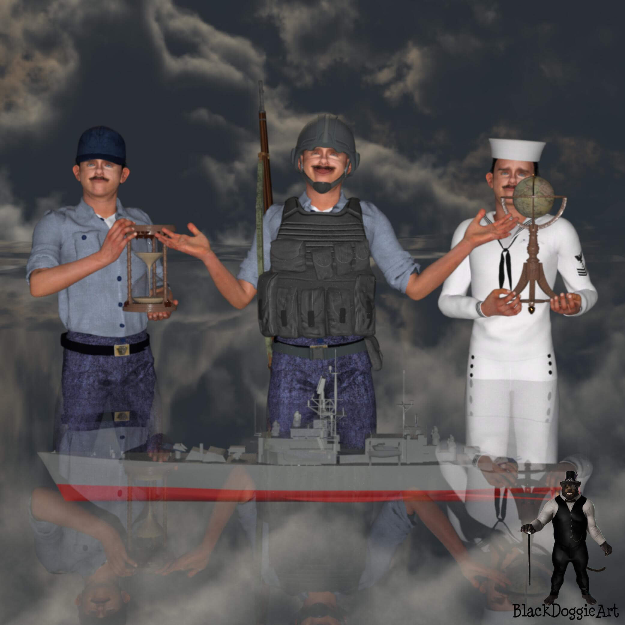 Traveler of Both Time and Space 3D Render by StephenCoffman2012