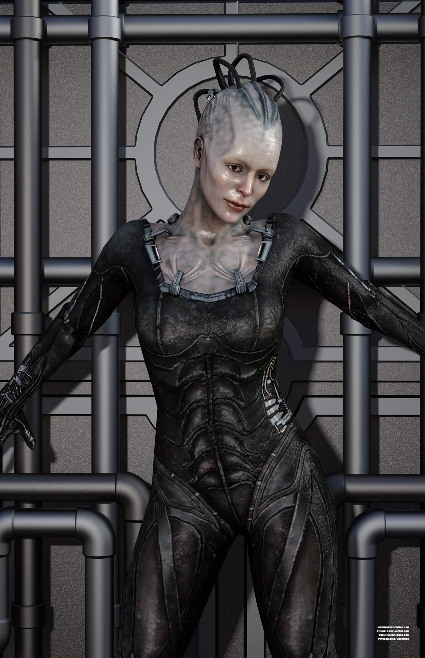 Borg Queen001 3D Render, Digital Art by stjude90