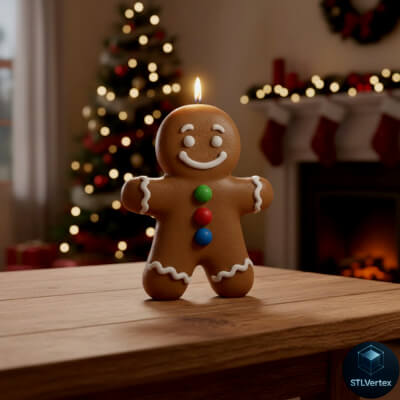 Chibi Gingerbread Man Candle - Vela de Muñeco de Jengibre 3D Model by ...