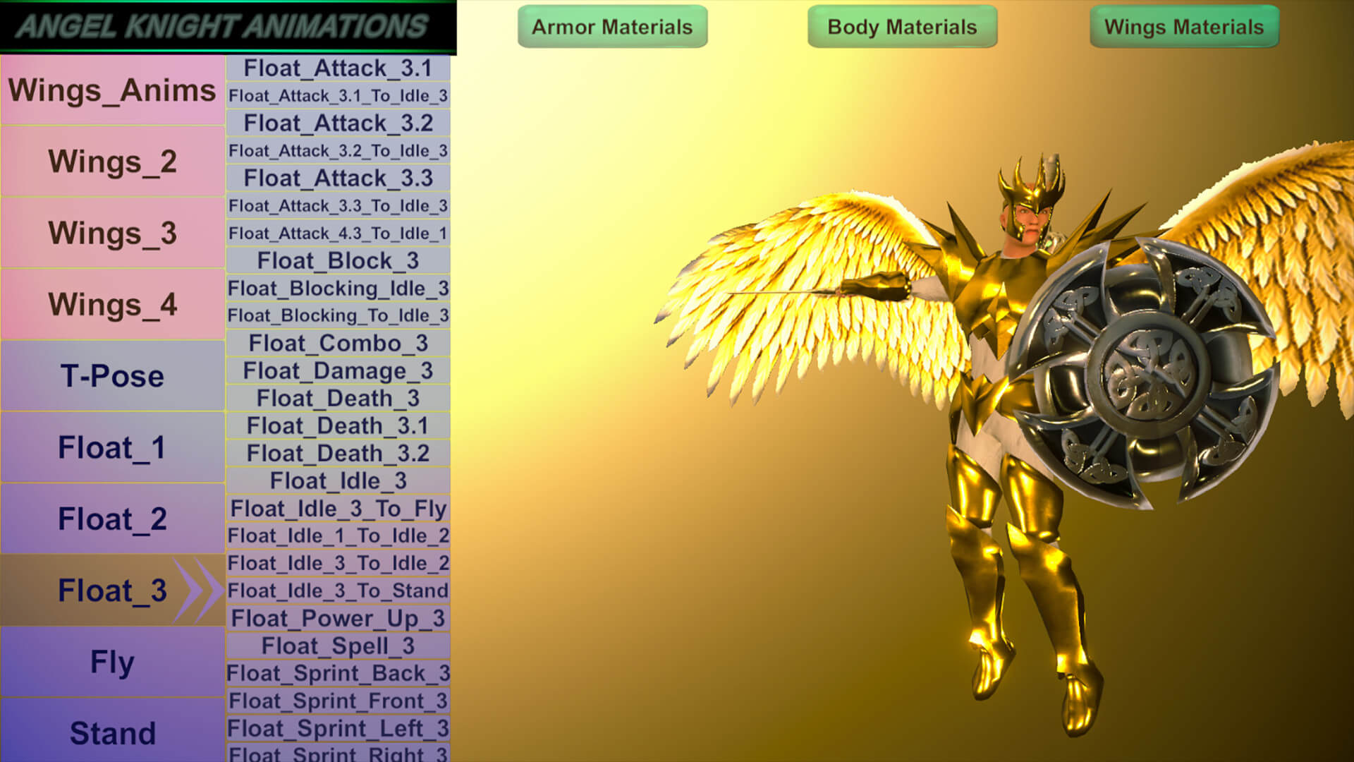 Angel Knight + Material Variations for Unity - 3D Model by stonelion7