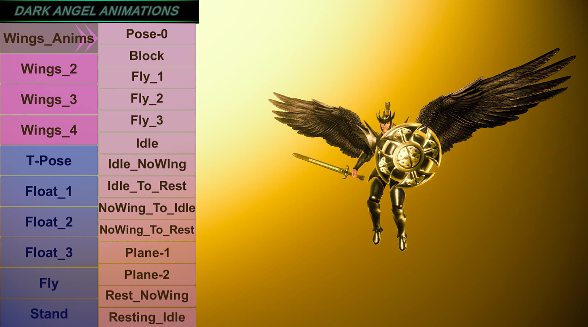 Angel Knight + Material Variations for Unity - 3D Model by stonelion7