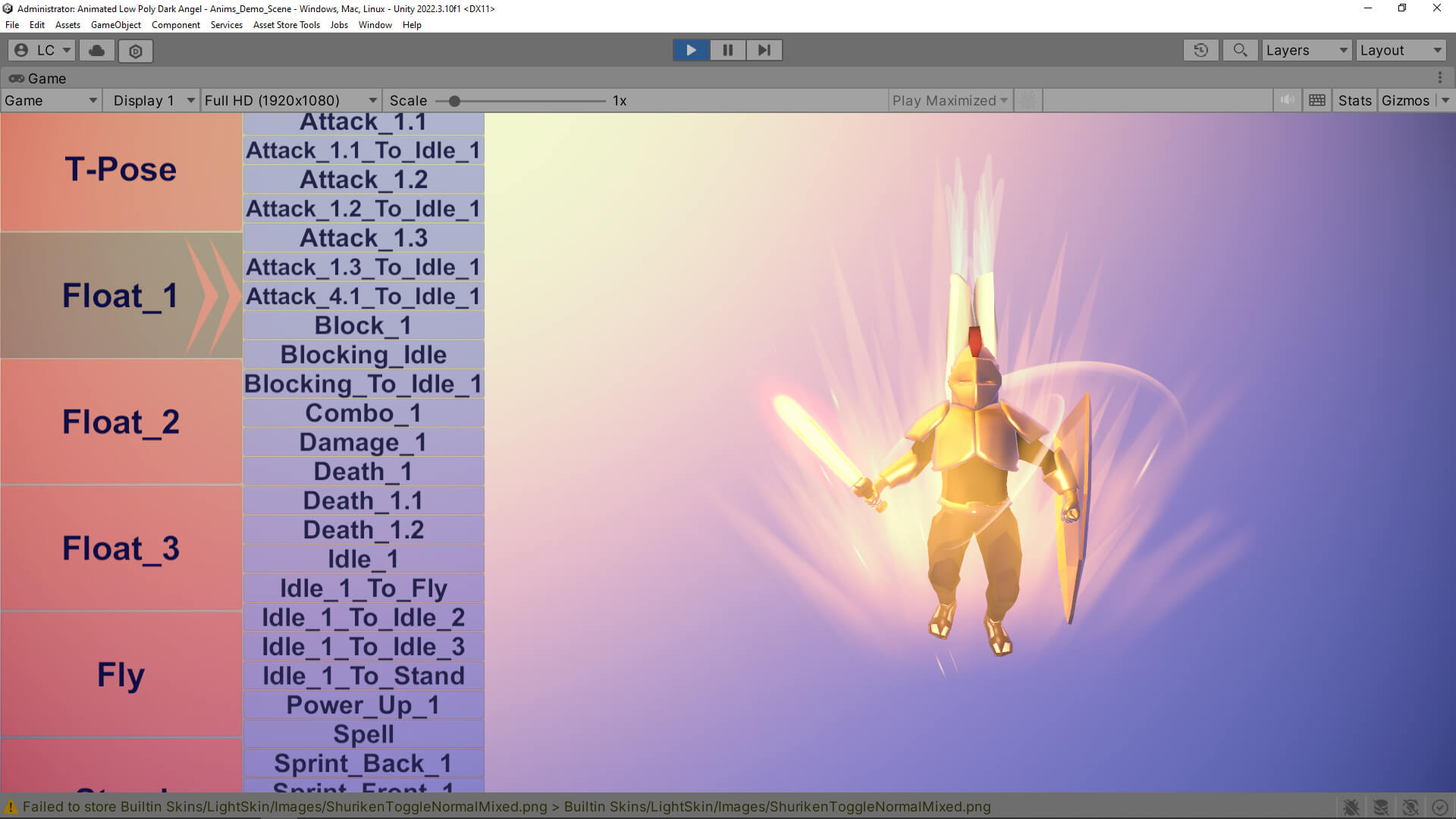 Animated Low Poly Angel Knight (To Unity) - 3D Model by stonelion7