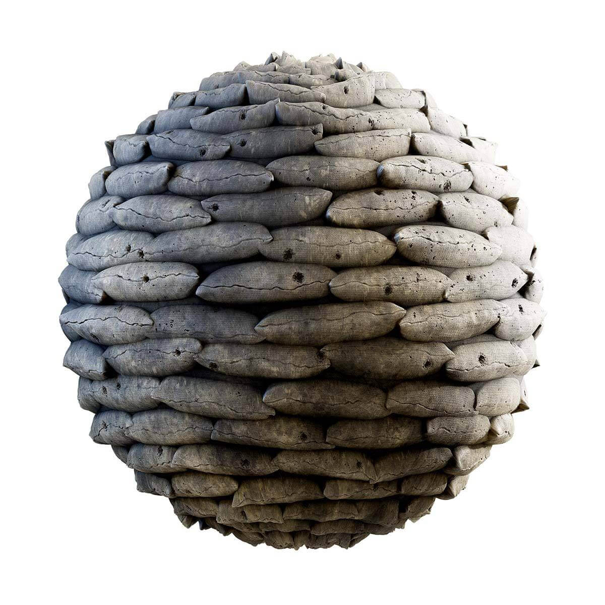 Bullet Damaged Sandbags - 3D Texture by stop and shop