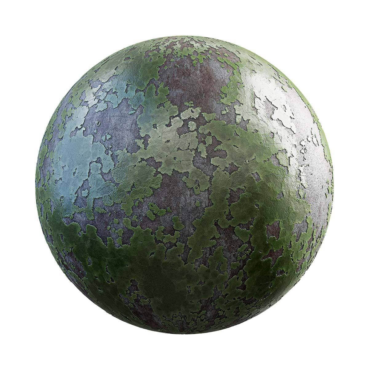Flaked Green Painted Metal - 3D Texture by stop and shop
