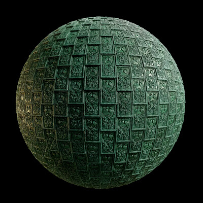 Green Ceramic Roof Tiles - 3D Texture by stop and shop