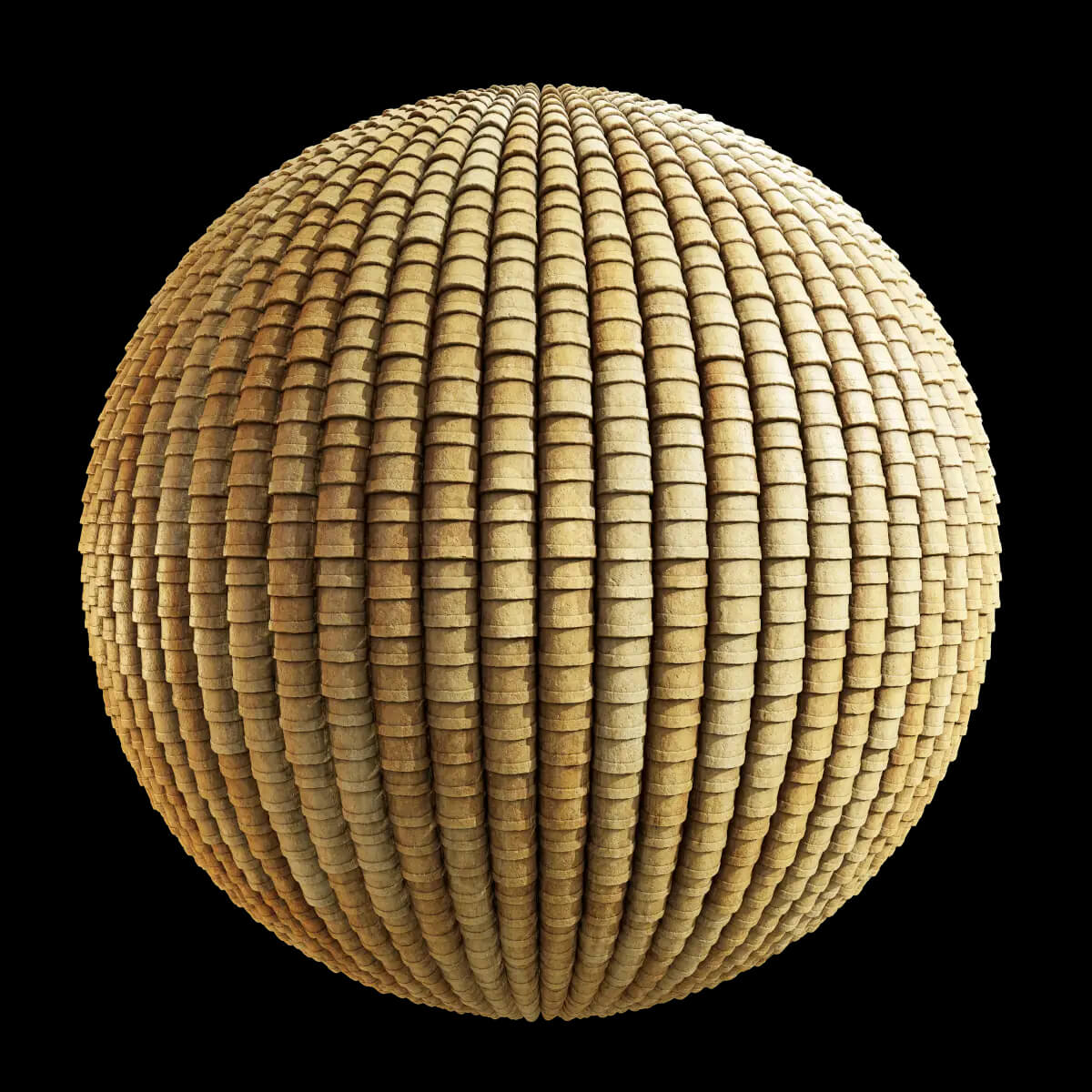 Yellow Ceramic Roof Tiles - 3D Texture by stop and shop