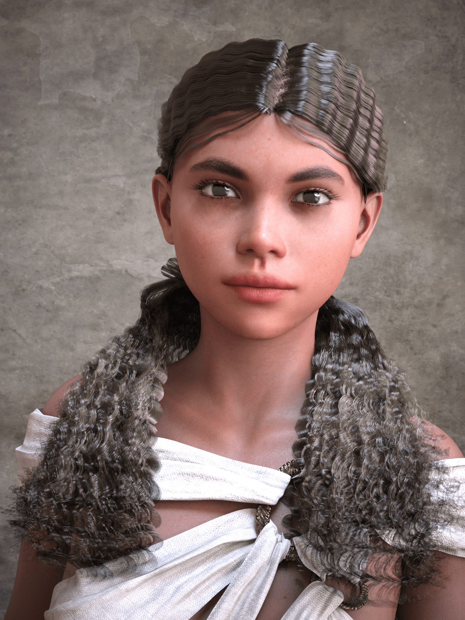 Curly Pigtails 3D Render, Digital Art by storage-plan