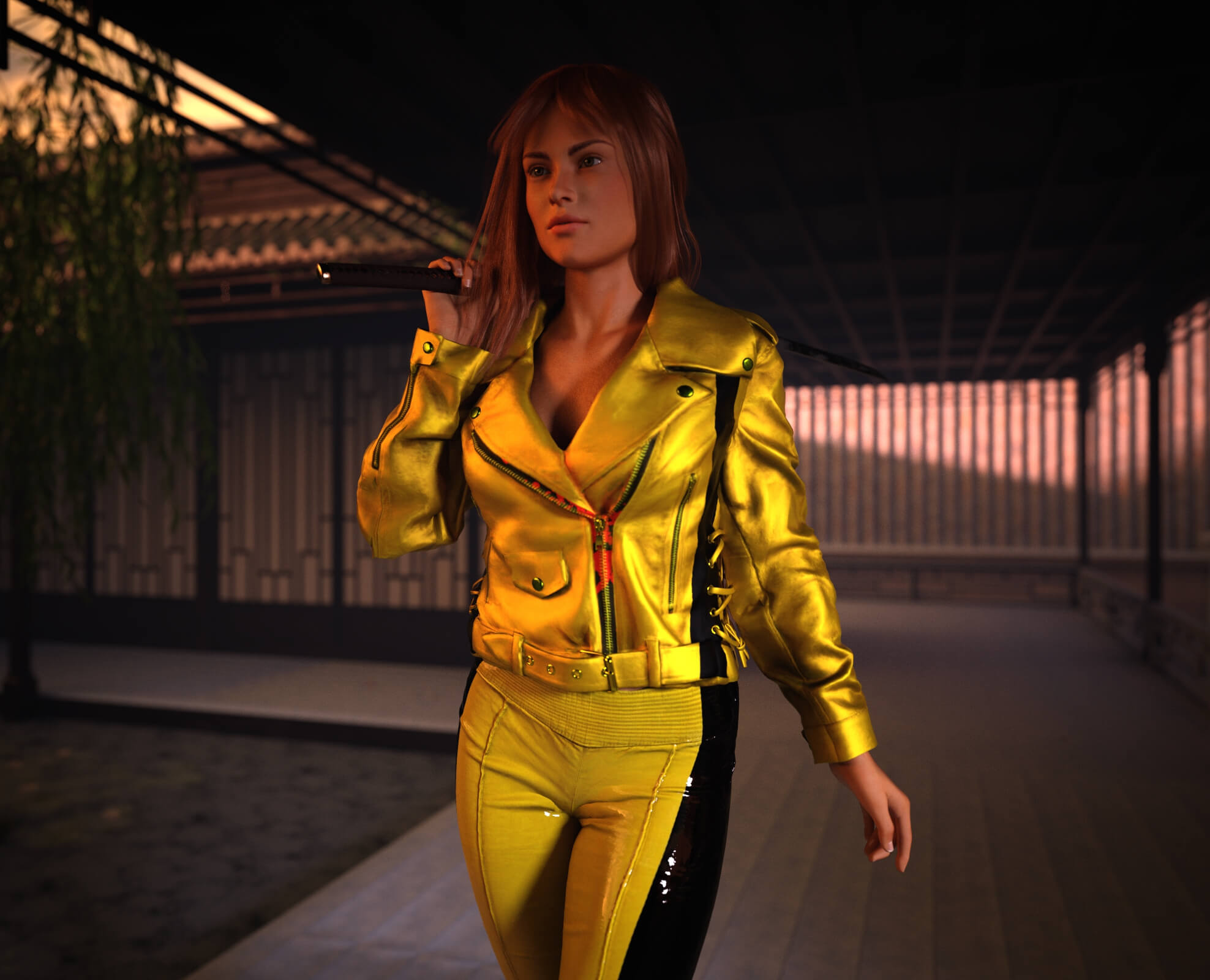 Beatrix Kiddo 3D Render, Digital Art by Storm84hunter