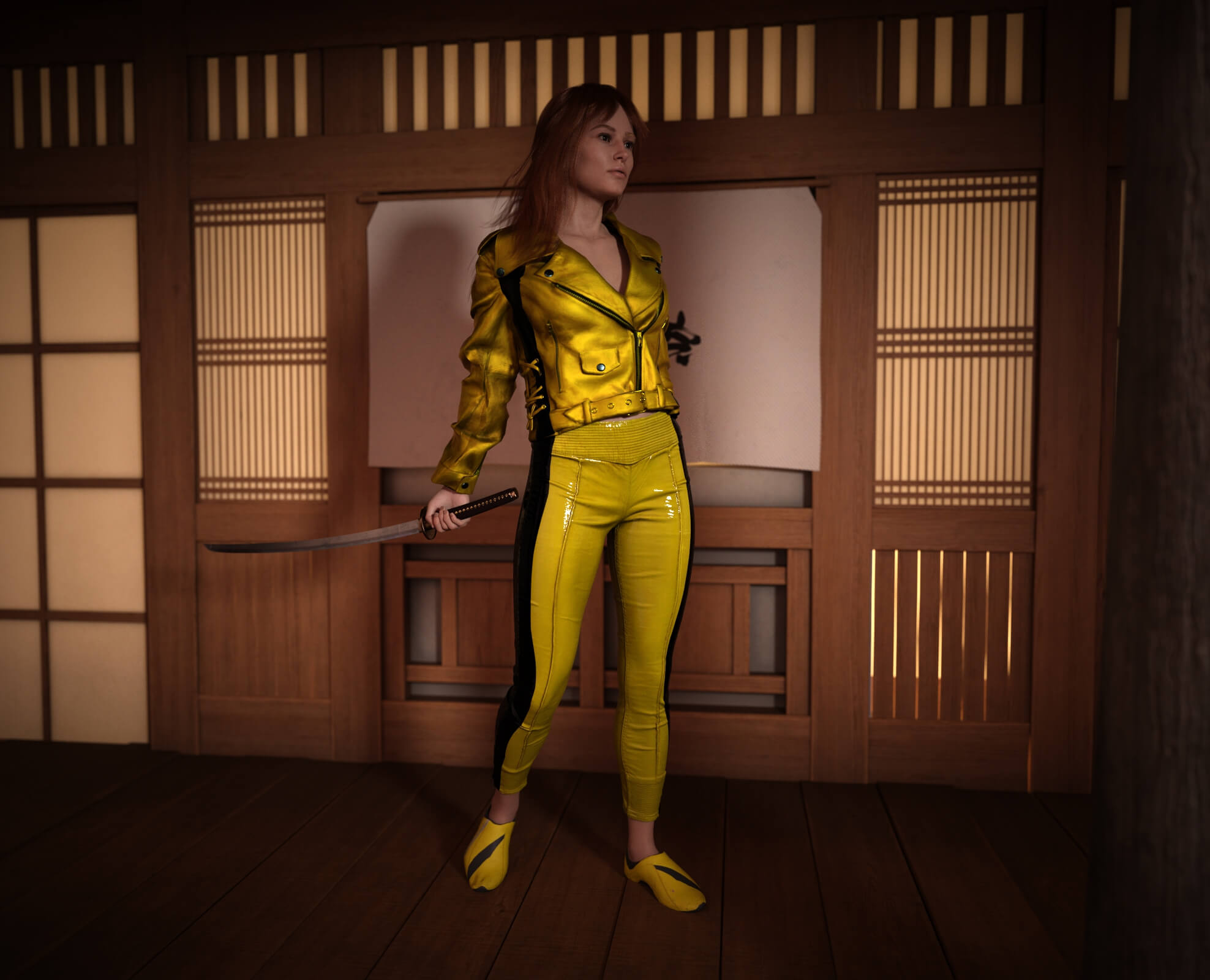 Beatrix Kiddo 3D Render, Digital Art by Storm84hunter
