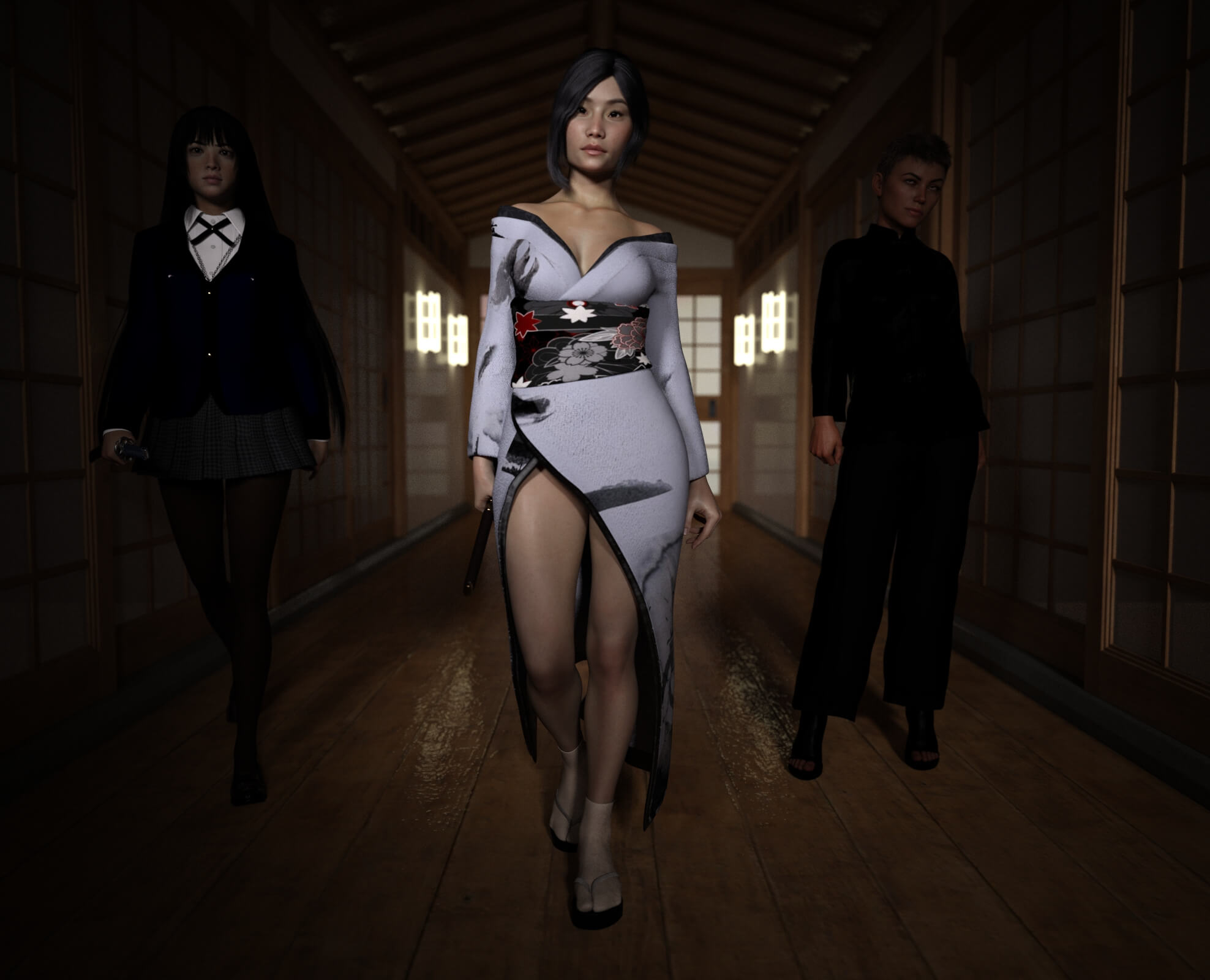 O-Ren Ishii and Co 3D Render | RenderHub Gallery