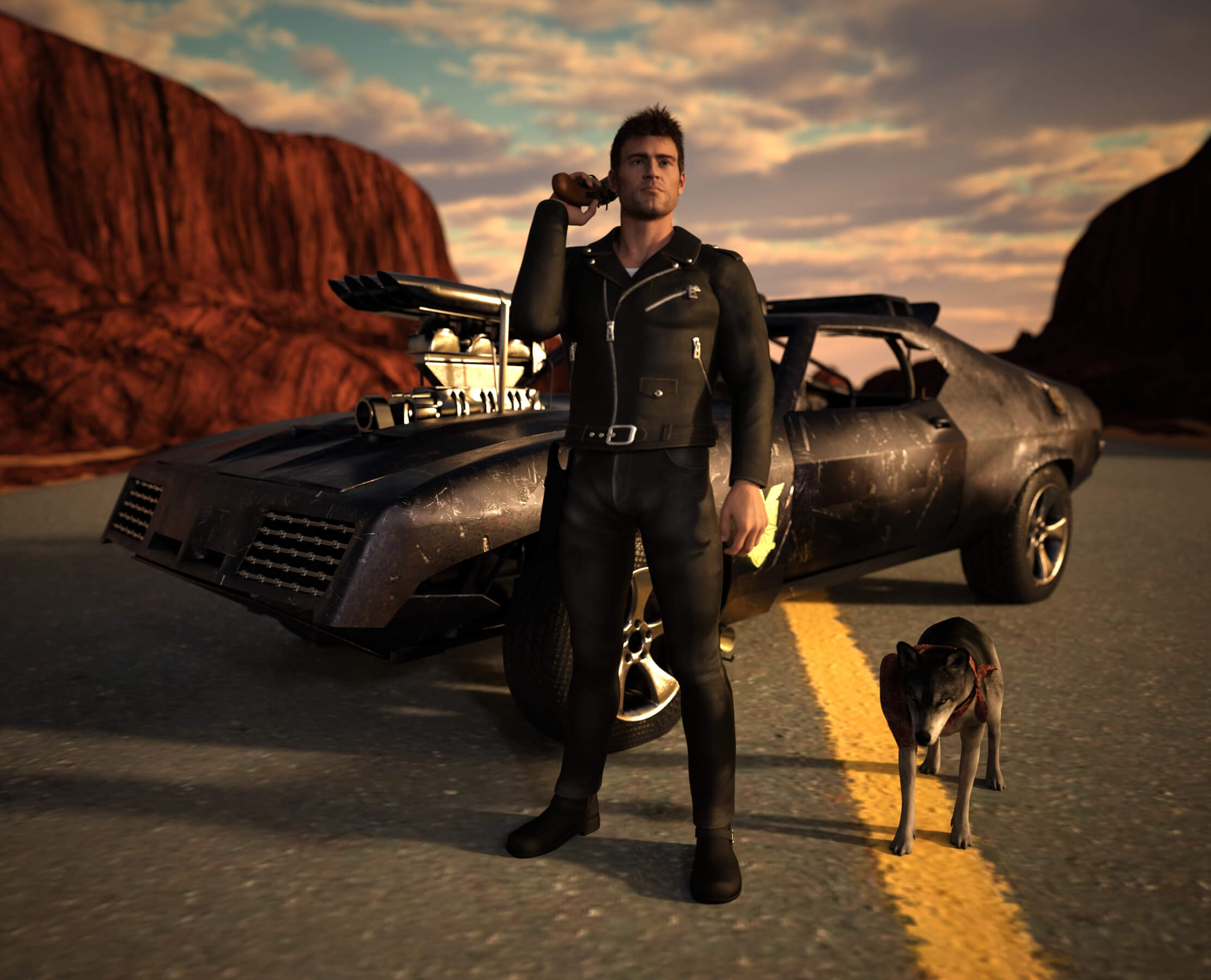 Roadwarrior 3D Render, Digital Art by Storm84hunter