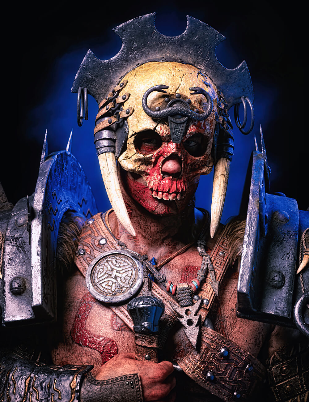 Serpentbane Deathmask, again. 3D Render by Strangefate