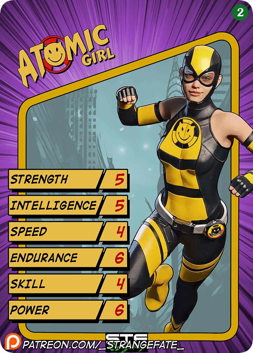 Superhero Stat Cards 3D Render, Digital Art by Strangefate