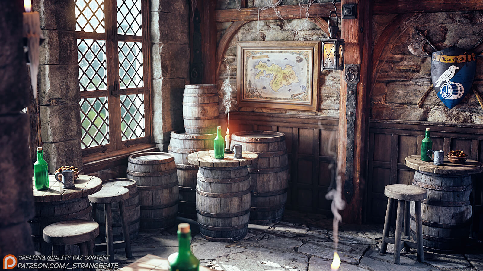 The Crow's Cellar Where Hangovers Are Forged 3D Render