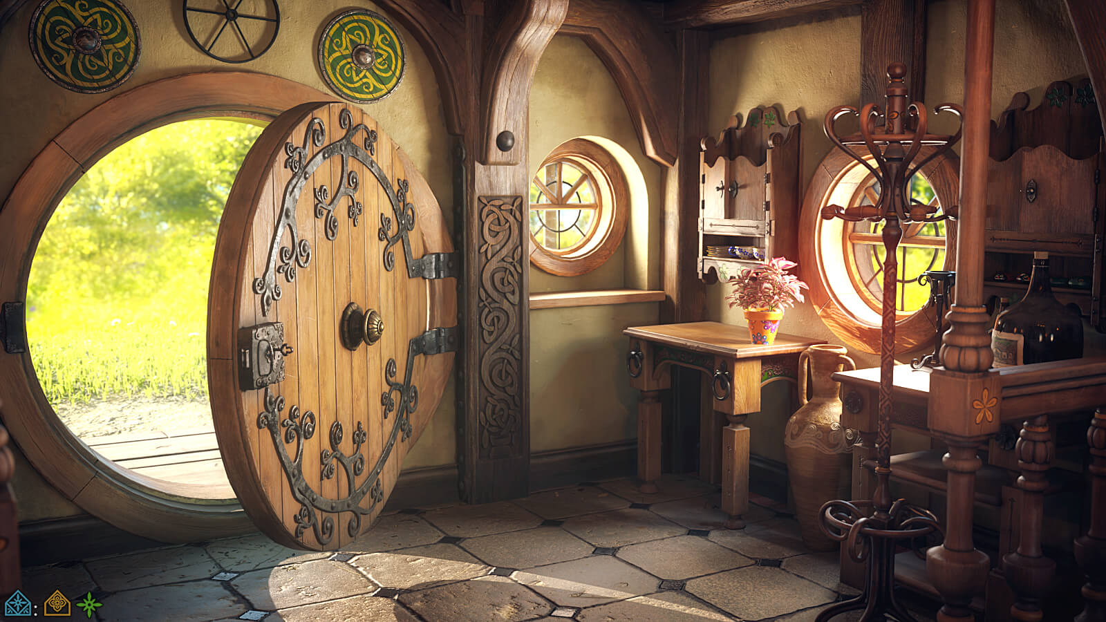 The Round Doorway of Eternal Tea Breaks 3D Render by Strangefate