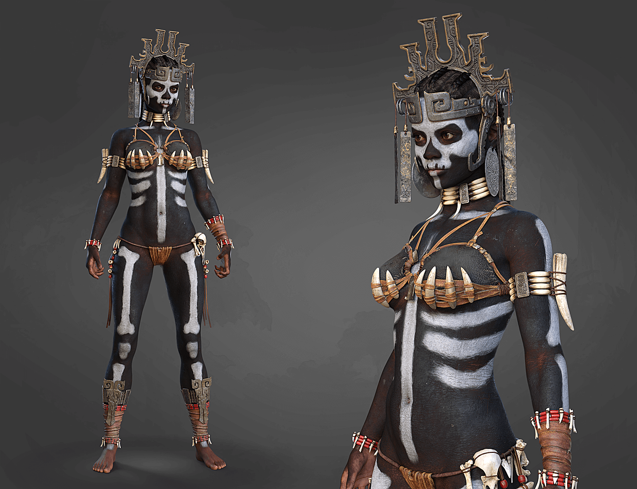 Tribal Colors 3D Render, Digital Art by Strangefate