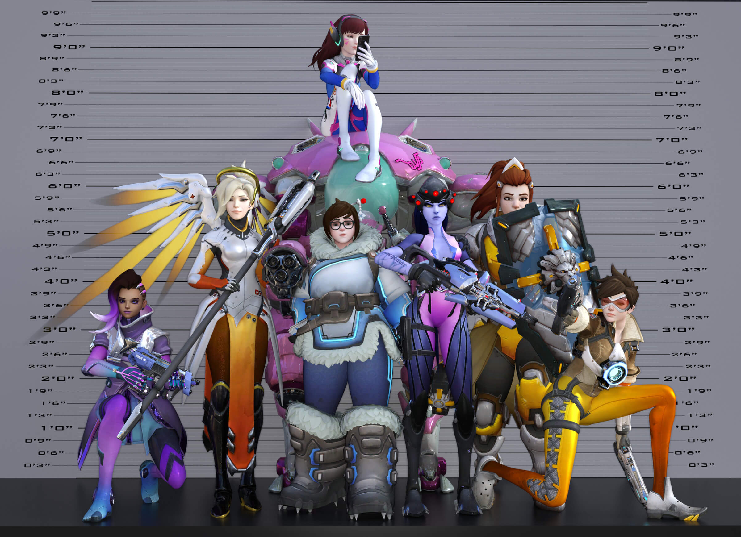 Ladies of OverWatch 1 3D Render by struck3xbylightning