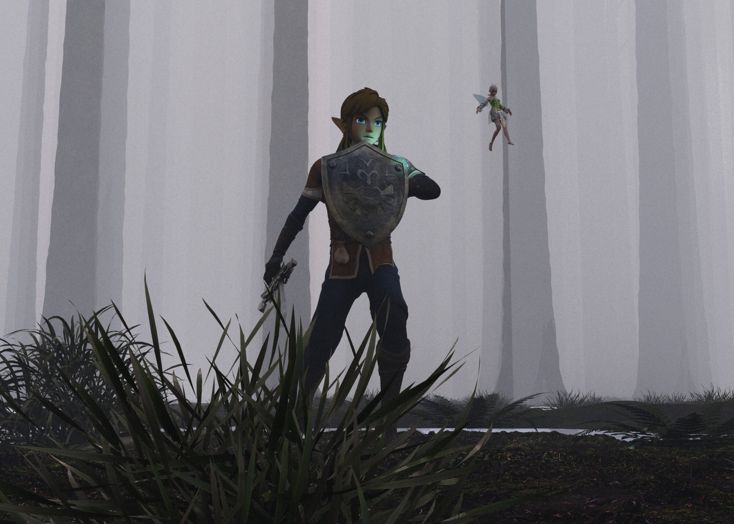 Legend of Zelda 3D Render, Digital Art by struck3xbylightning