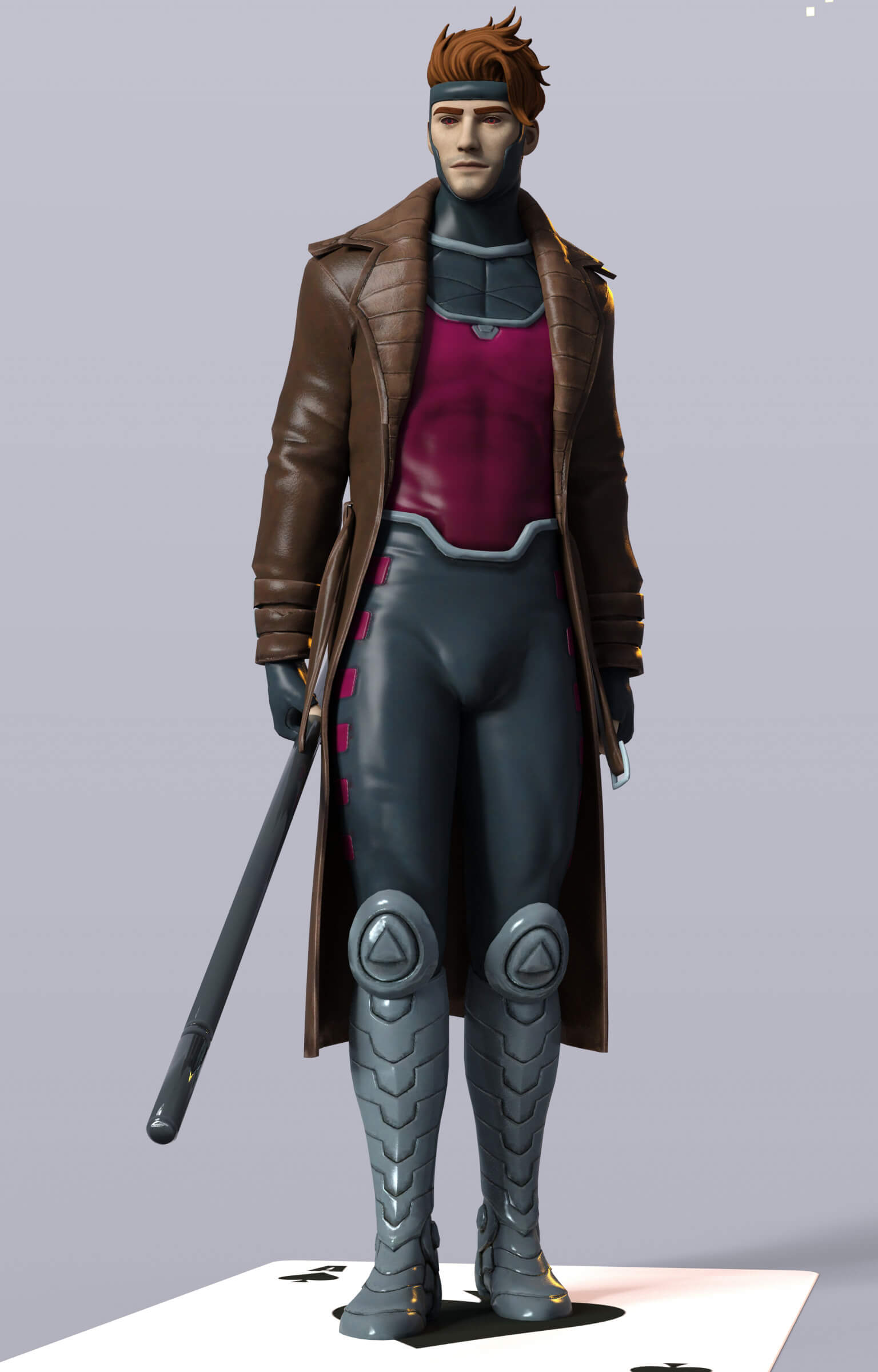 The name's Gambit - Remember it! 3D Render by struck3xbylightning