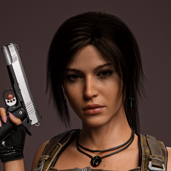 Lara Croft 3D Render, Digital Art by Studio38