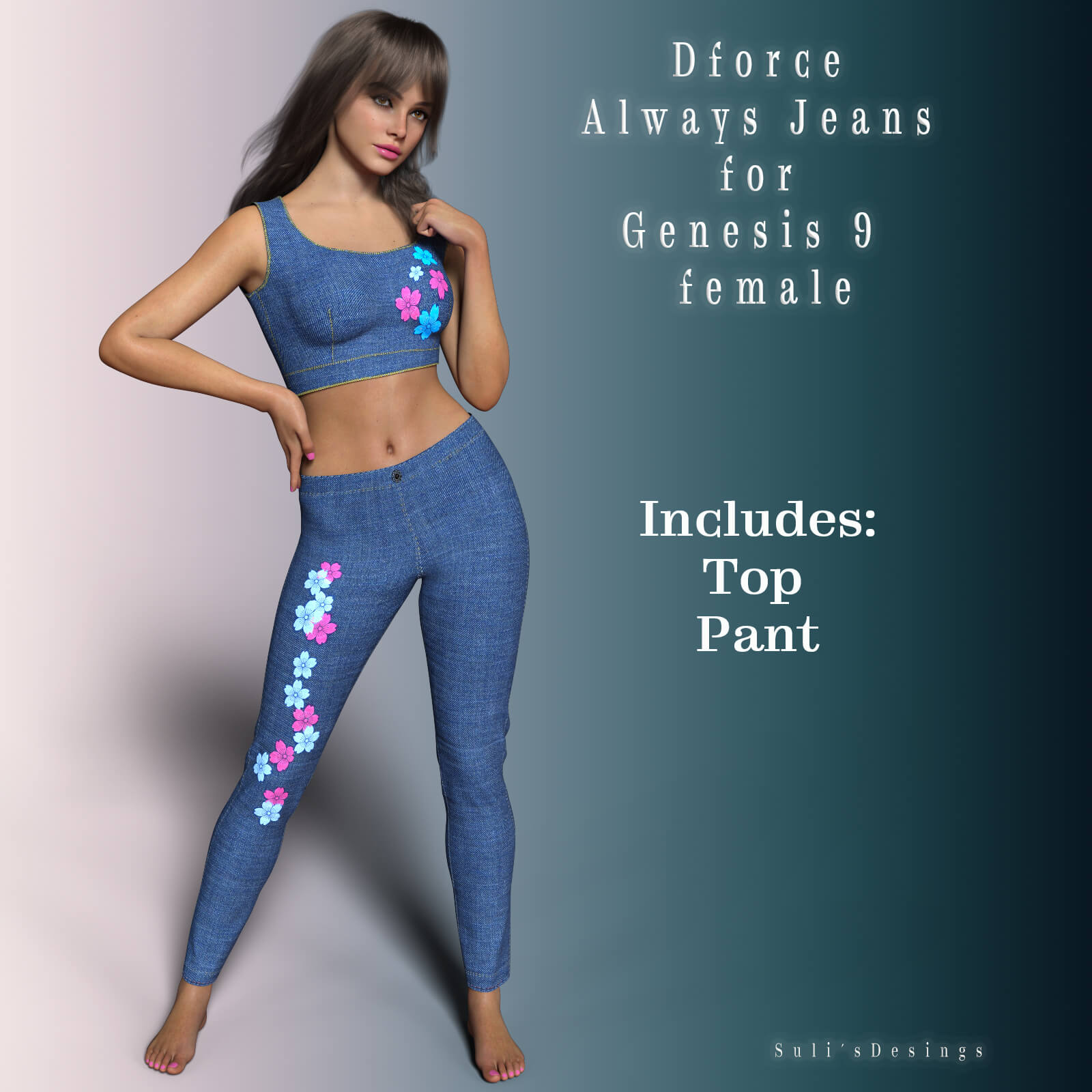 dForce Always Jeans for Genesis 9 and G8 Female - Daz Content by Suli s ...