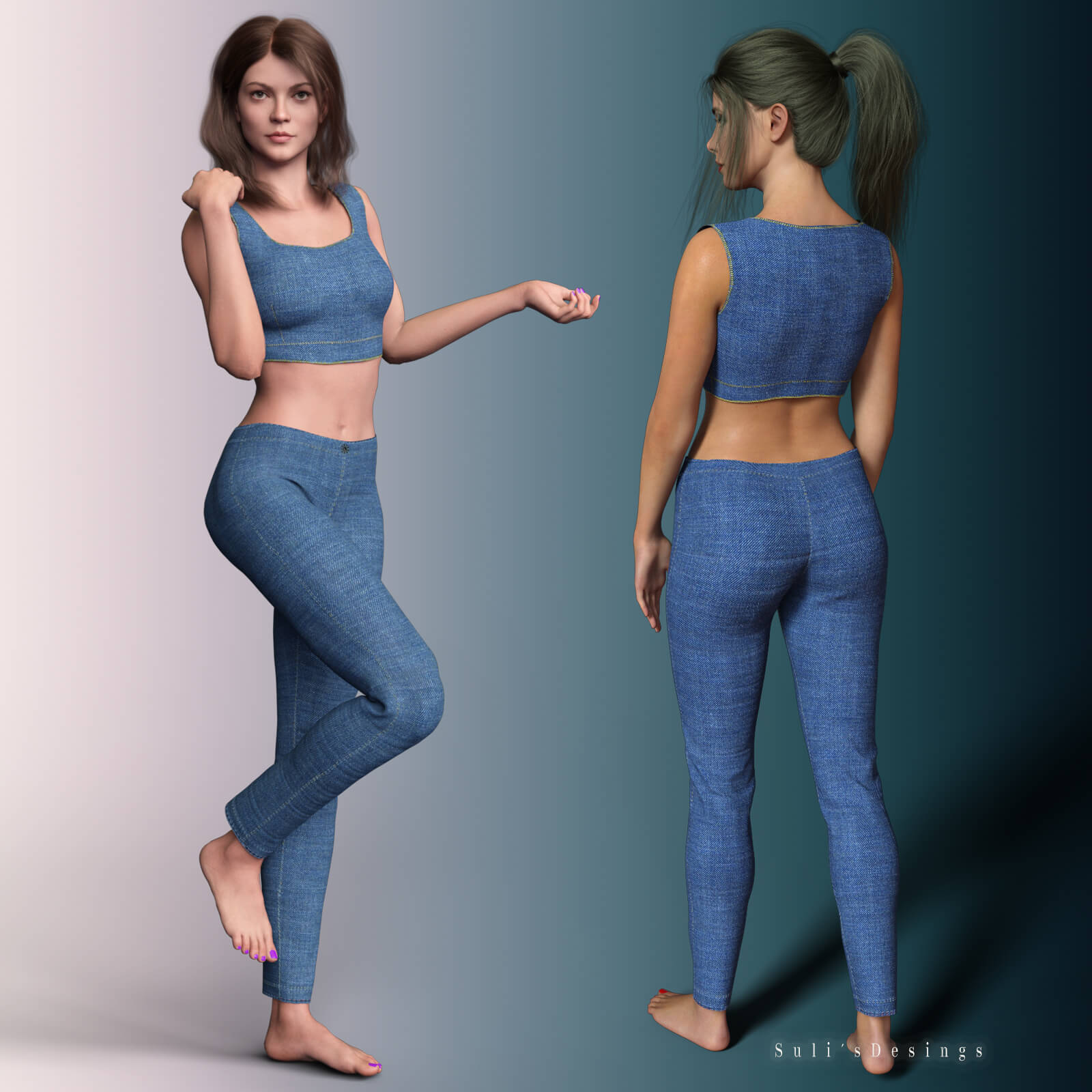 dForce Always Jeans for Genesis 9 and G8 Female - Daz Content by Suli s ...
