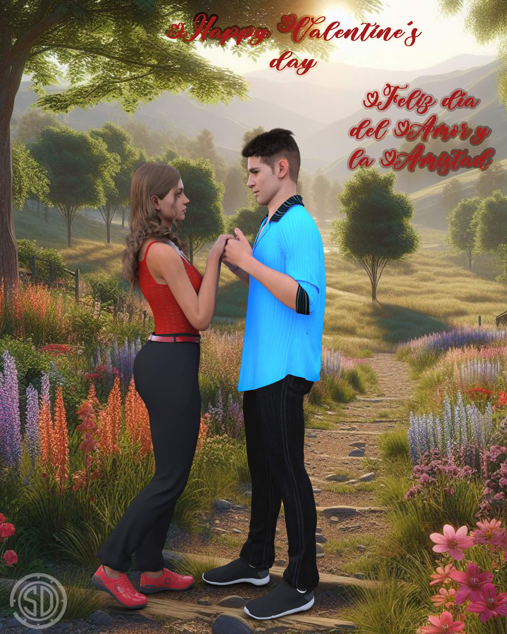 Couple 3d Render Digital Art By Suli S Designs