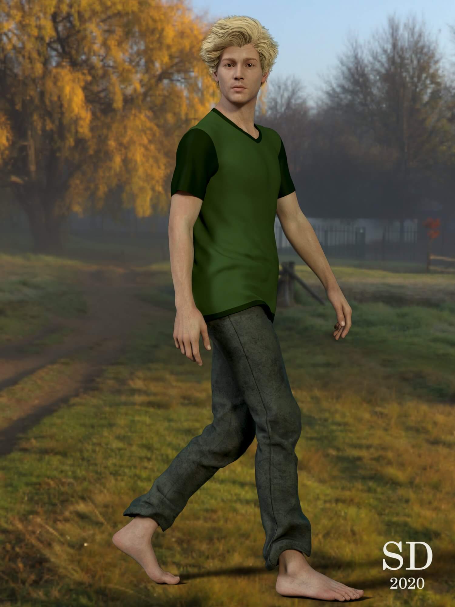 Walking 3D Render, Digital Art by Suli s Designs