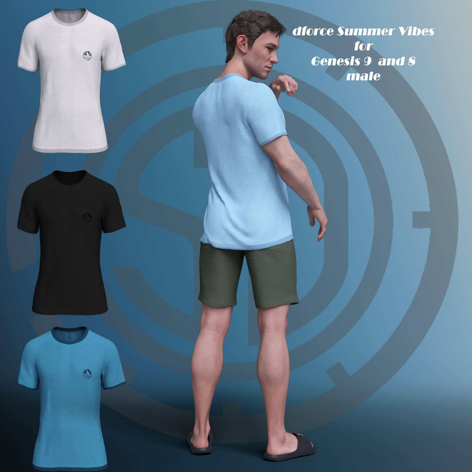 SD dForce Summer Vibes Genesis 9 and 8 Male - Daz Content by Suli s Designs