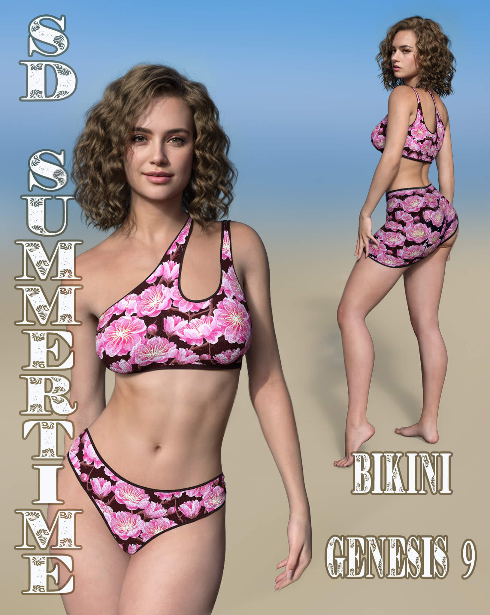 SD dForce Summertime Bikini Genesis 9 Female - Daz Content by Suli s Designs