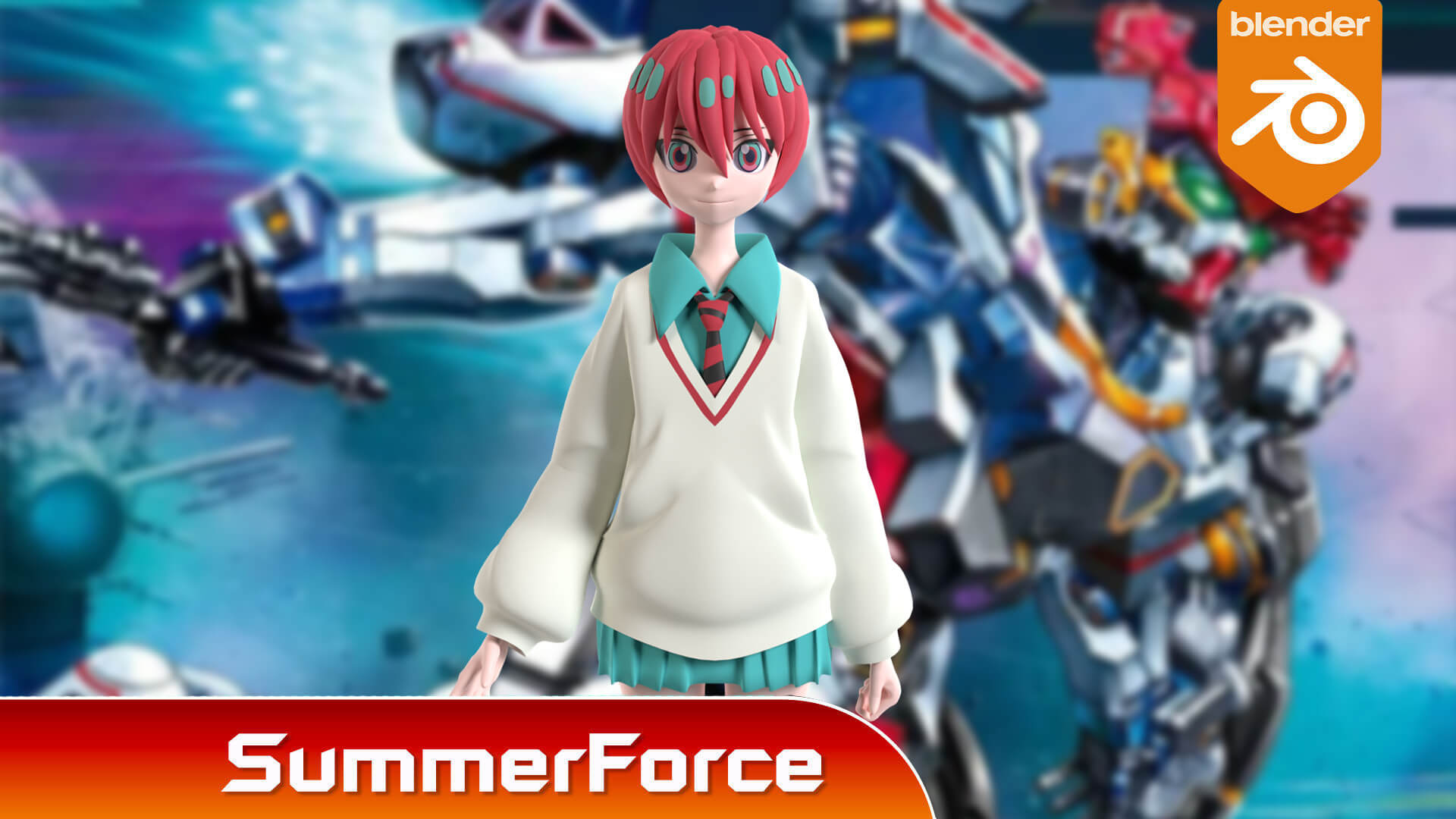 Amate Yuzuriha - Gundam Gquuuuuux 3D Model by Summerforce