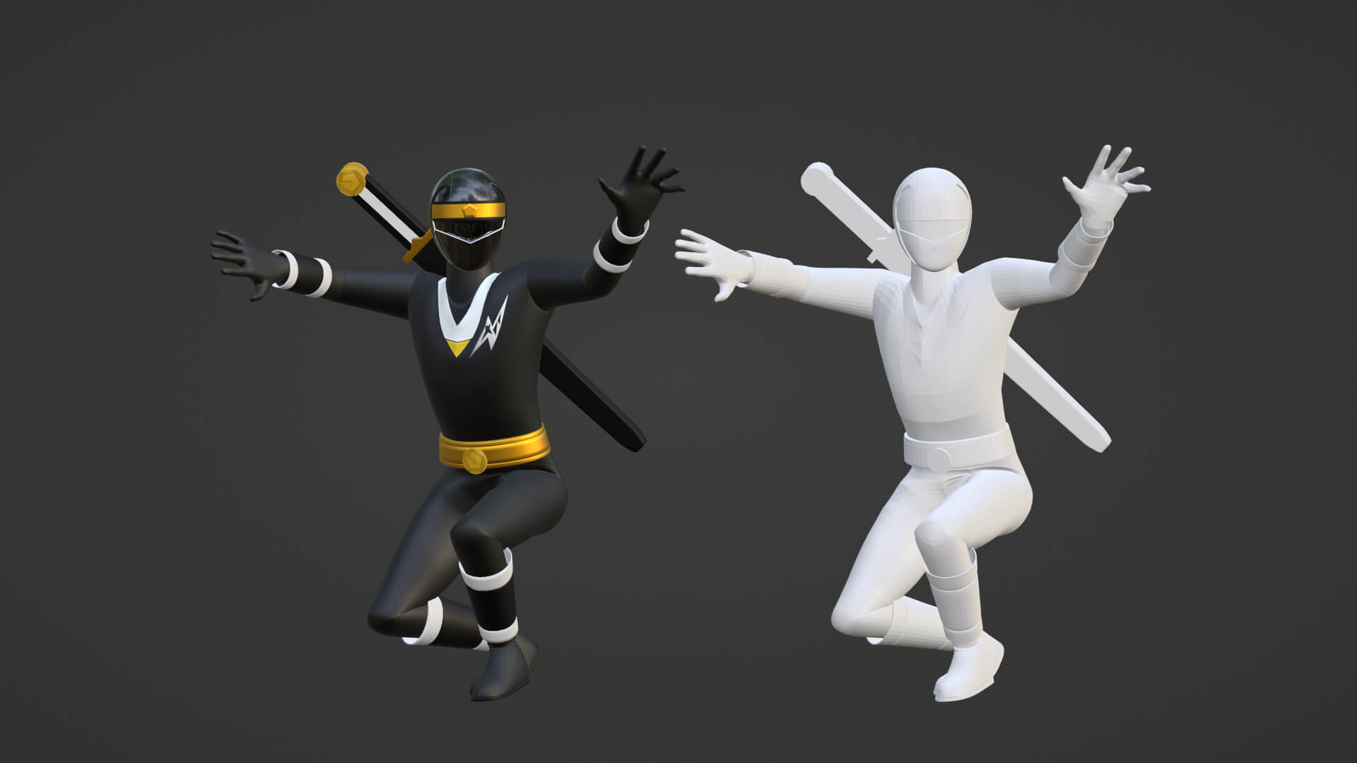 Black Aquitian Ranger - Mighty Morphin Alien Rangers 3D Model by ...