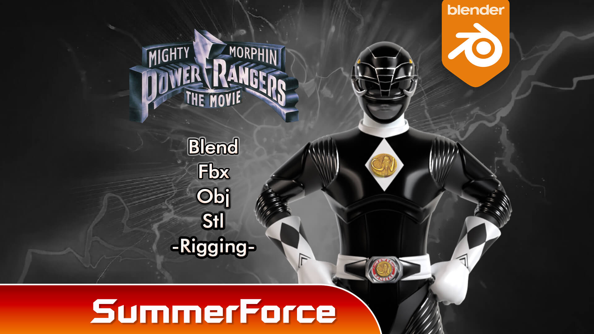 Black Ranger - Mighty Morphin Power Rangers The Movie 3D Model by ...
