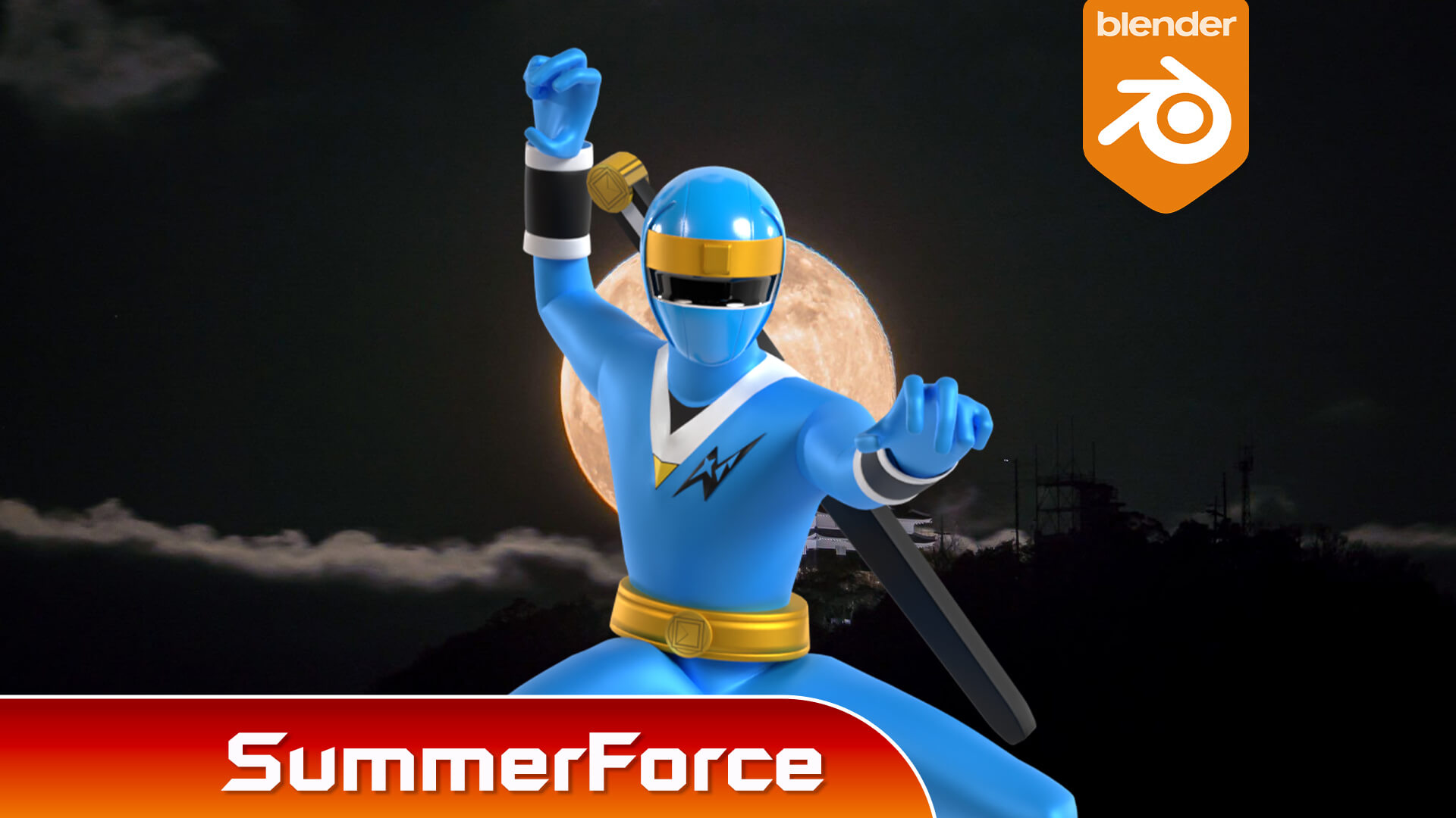 Blue Aquitian Ranger - Mighty Morphin Alien Rangers 3D Model by Summerforce