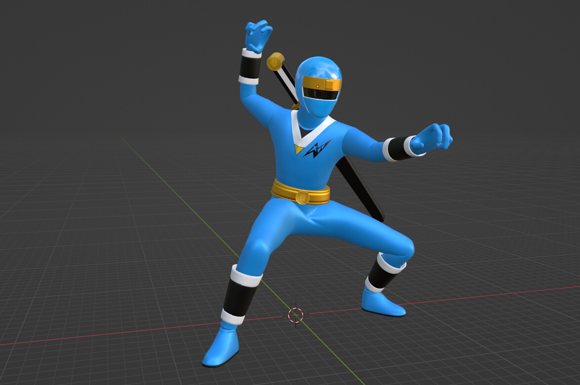 Blue Aquitian Ranger - Mighty Morphin Alien Rangers 3D Model by Summerforce