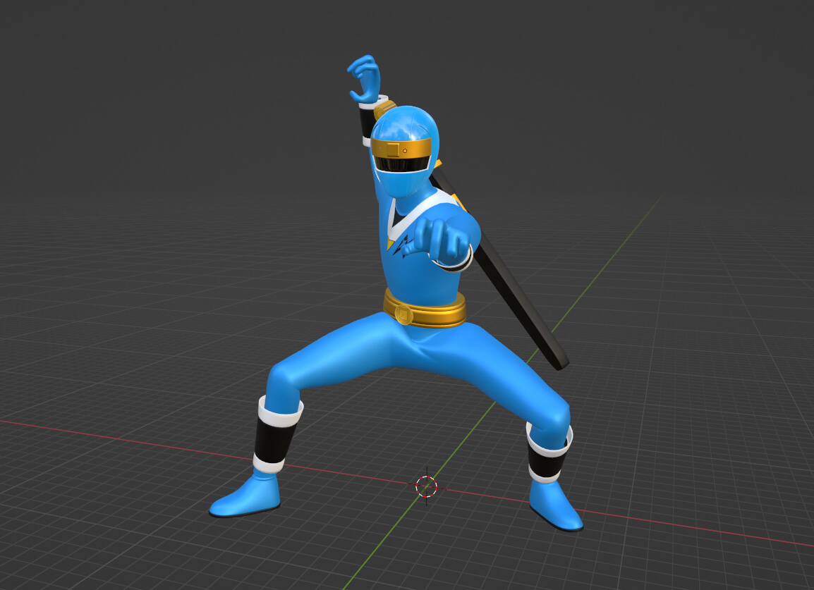 Blue Aquitian Ranger - Mighty Morphin Alien Rangers 3D Model by Summerforce