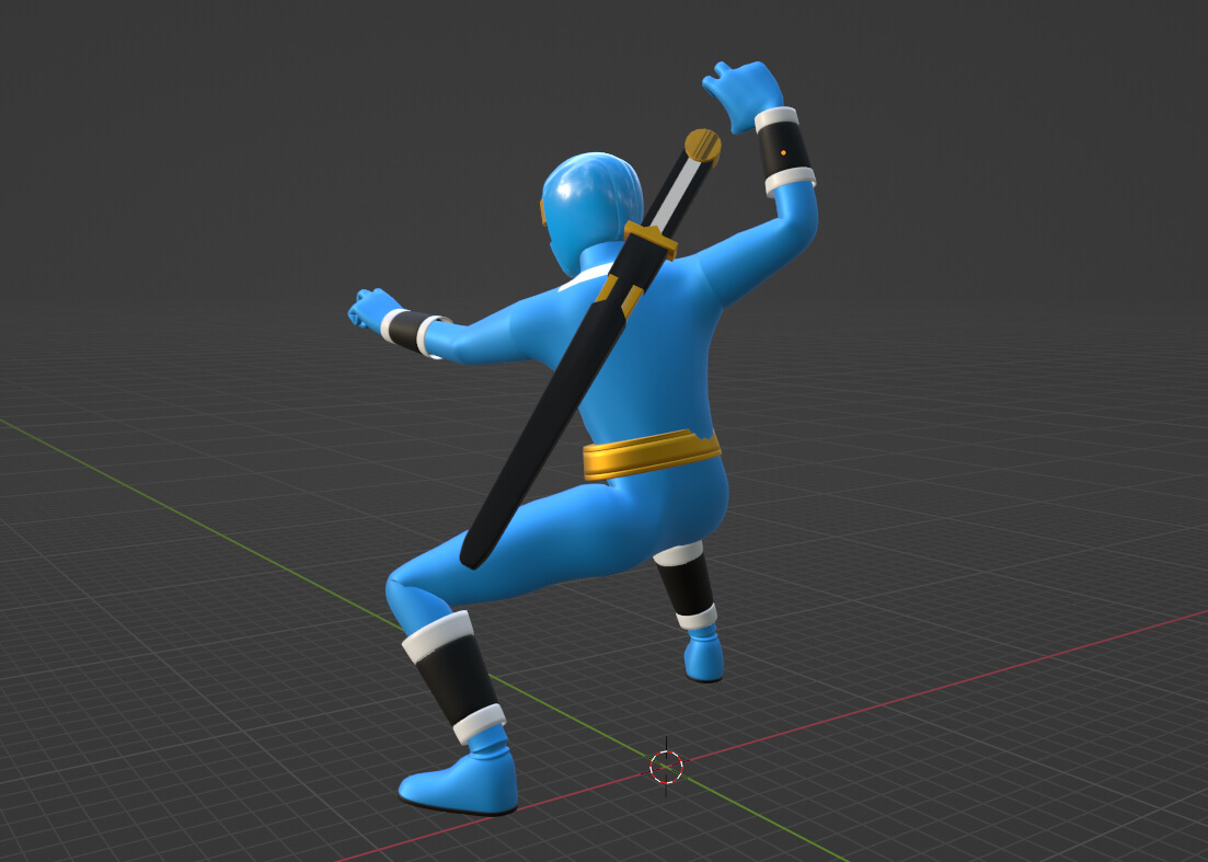 Blue Aquitian Ranger - Mighty Morphin Alien Rangers 3D Model by Summerforce