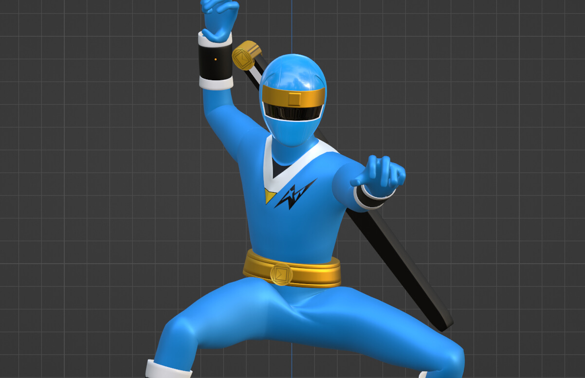 Blue Aquitian Ranger - Mighty Morphin Alien Rangers 3D Model by Summerforce