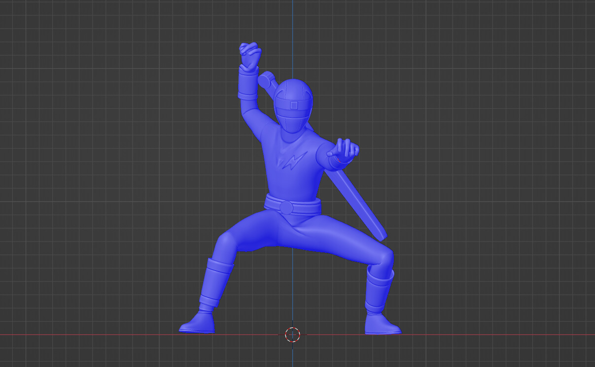 Blue Aquitian Ranger - Mighty Morphin Alien Rangers 3D Model by Summerforce