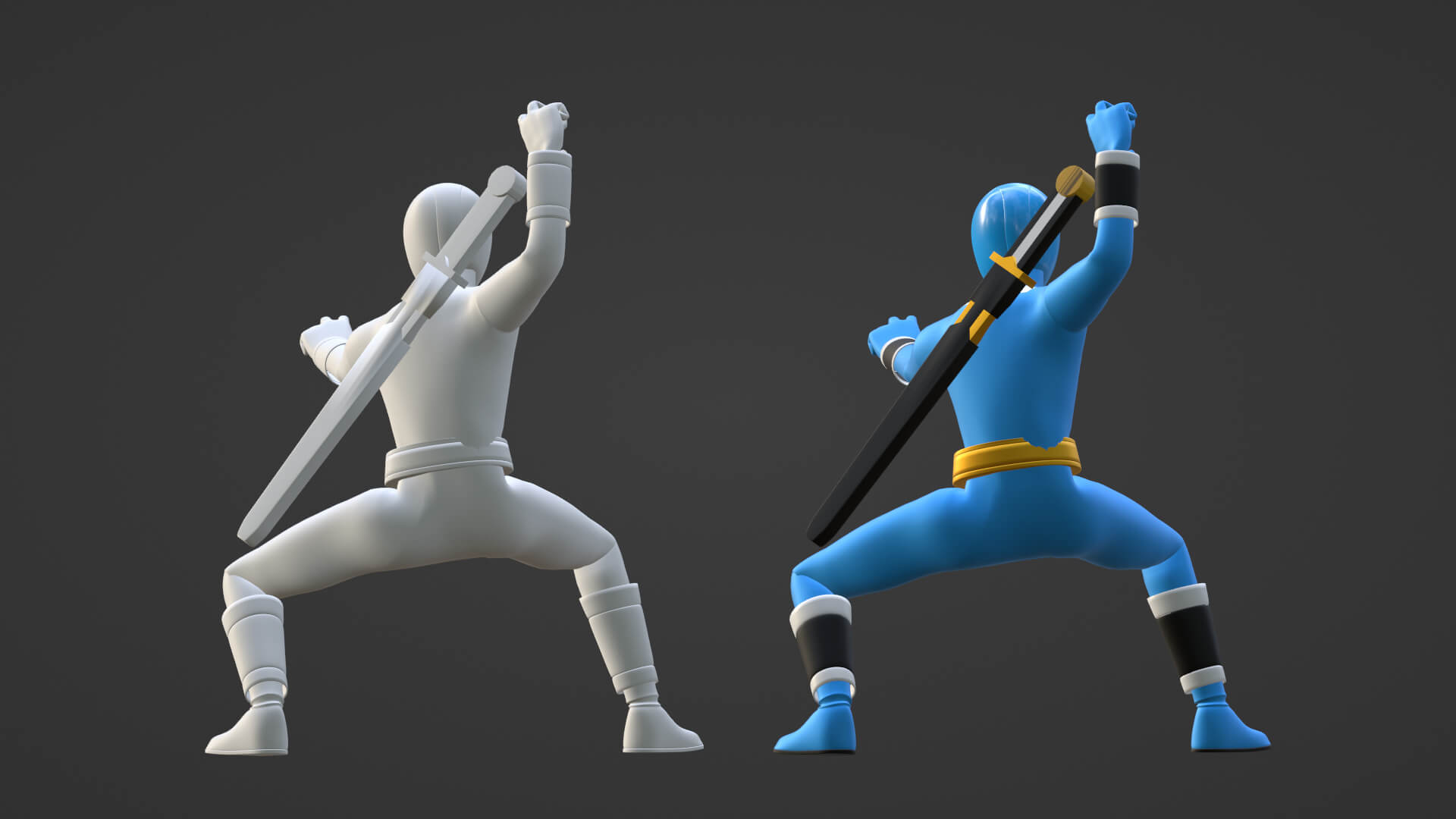 Blue Aquitian Ranger - Mighty Morphin Alien Rangers 3D Model by Summerforce