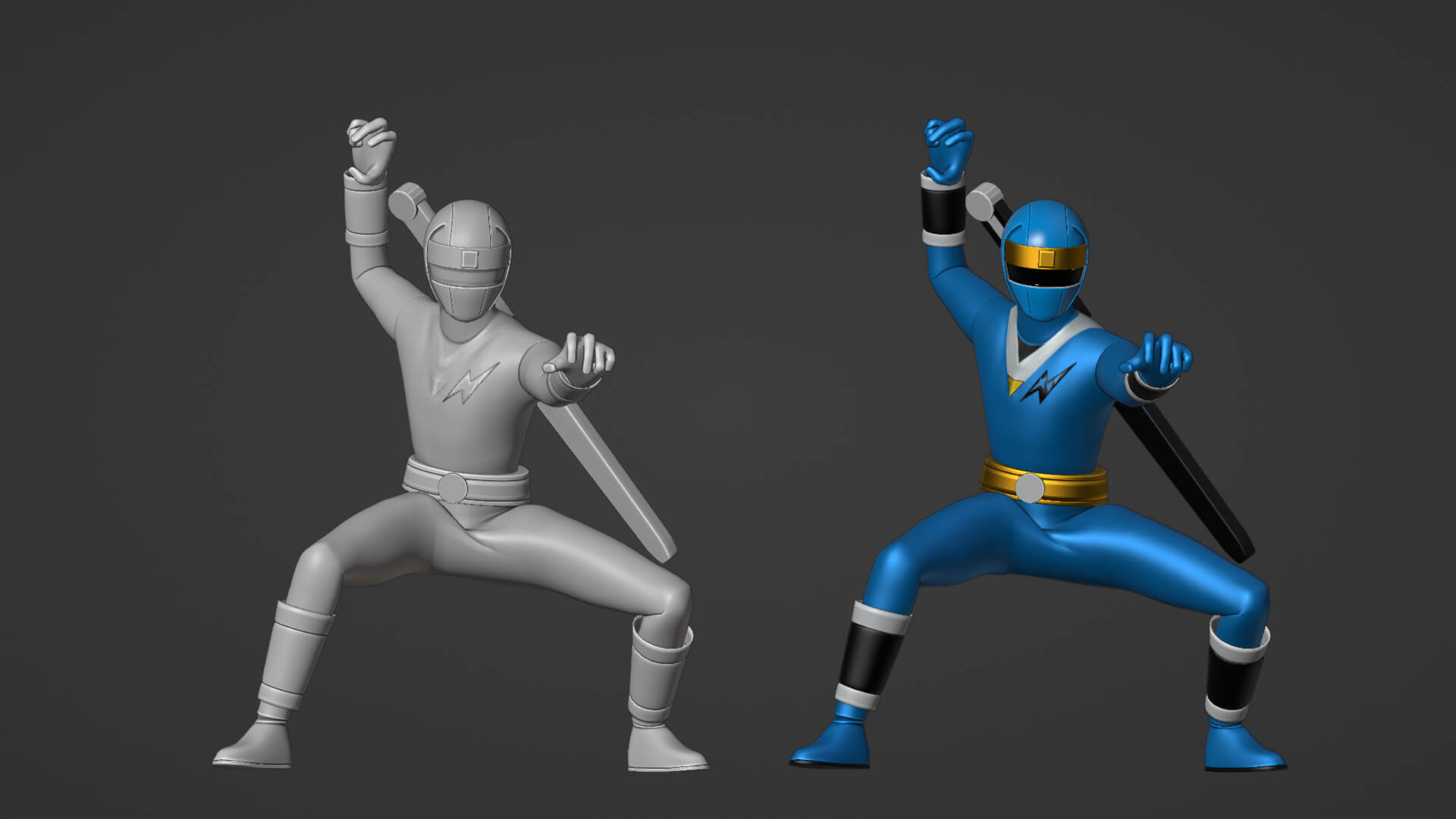 Blue Aquitian Ranger - Mighty Morphin Alien Rangers 3D Model by Summerforce
