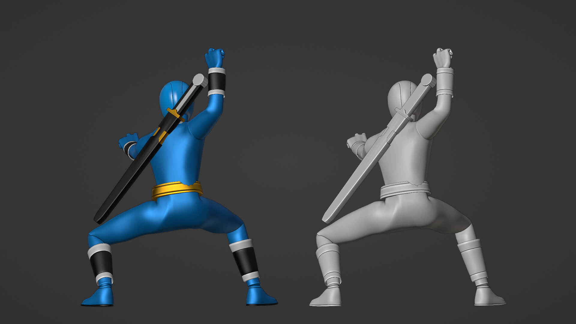 Blue Aquitian Ranger - Mighty Morphin Alien Rangers 3D Model by Summerforce