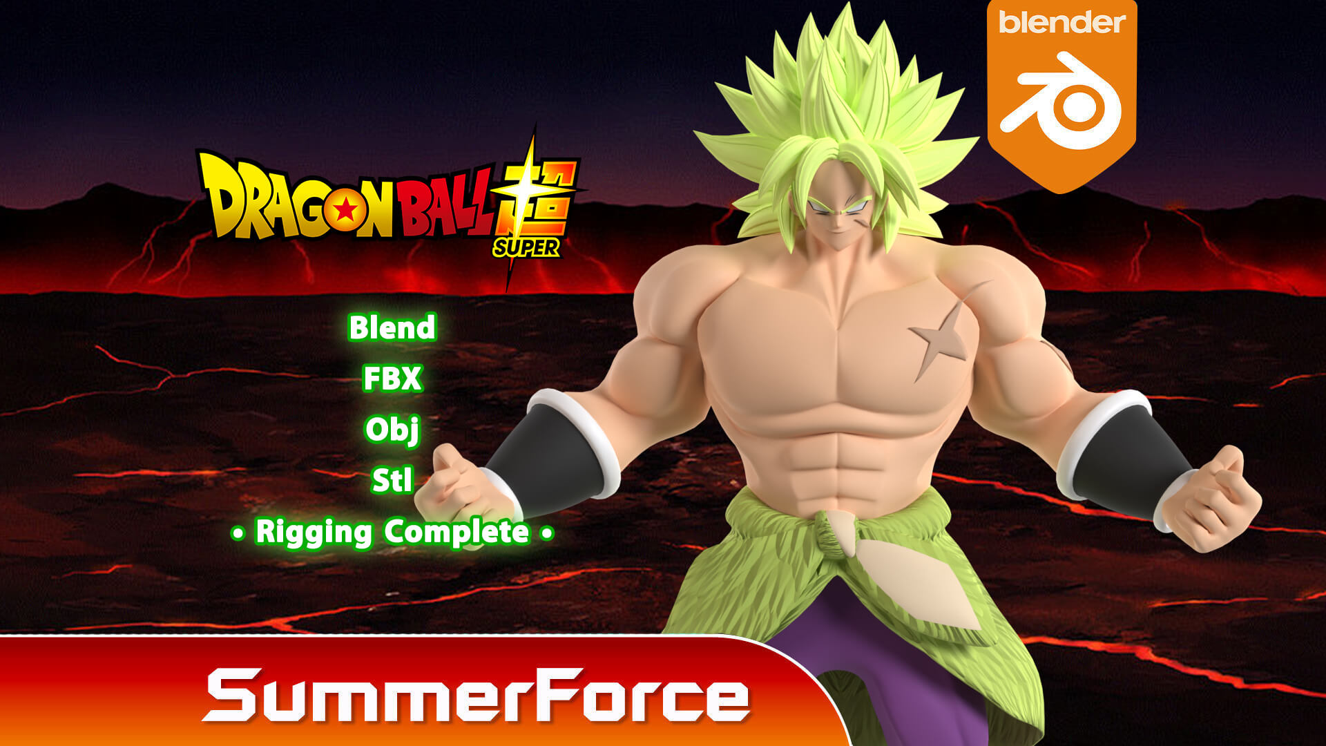 Broly Legendary Super Saiyan - Dragonball Super 3D Model by Summerforce