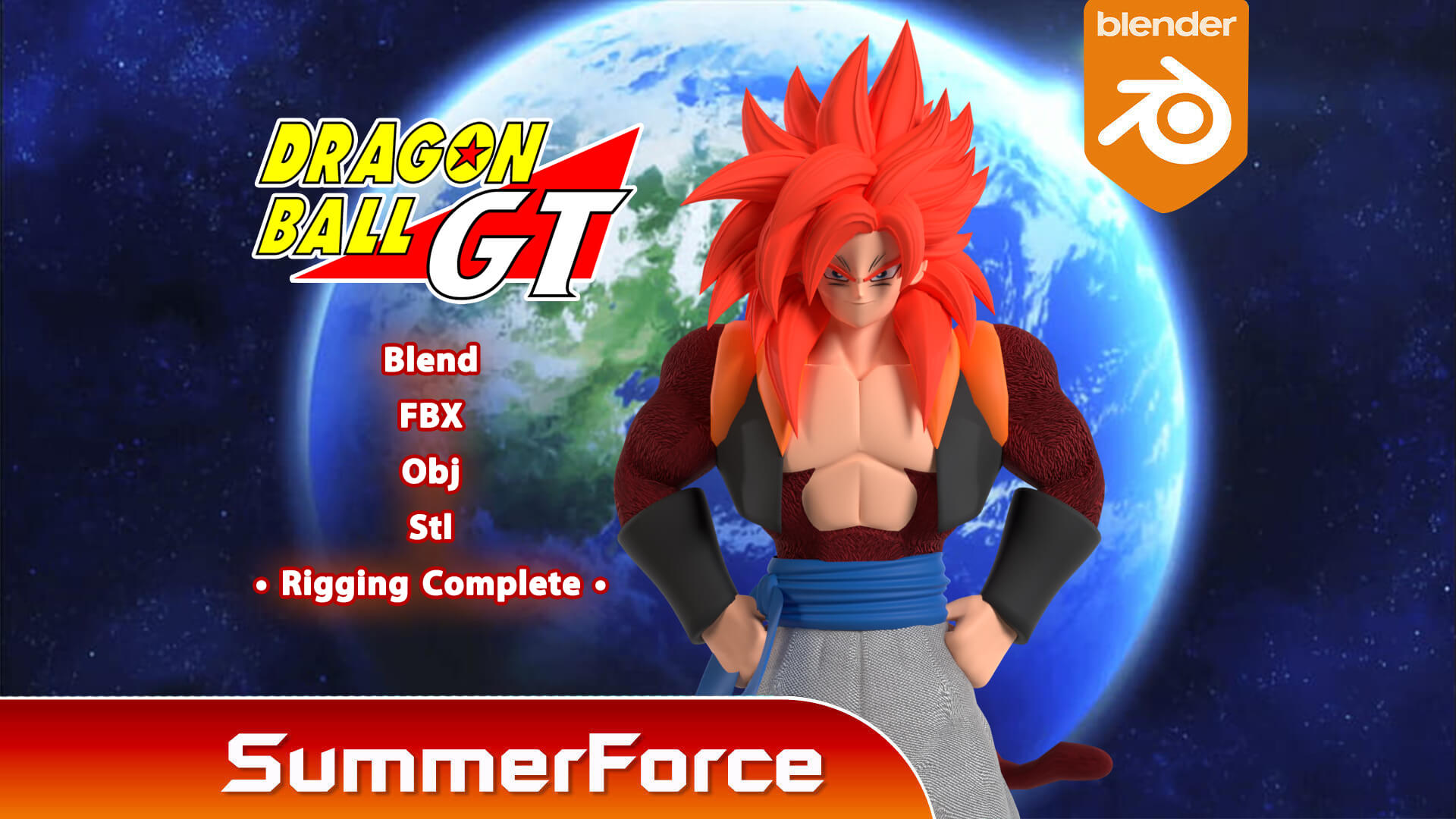 Gogeta Super Saiyan 4 - Dragonball GT 3D Model by Summerforce