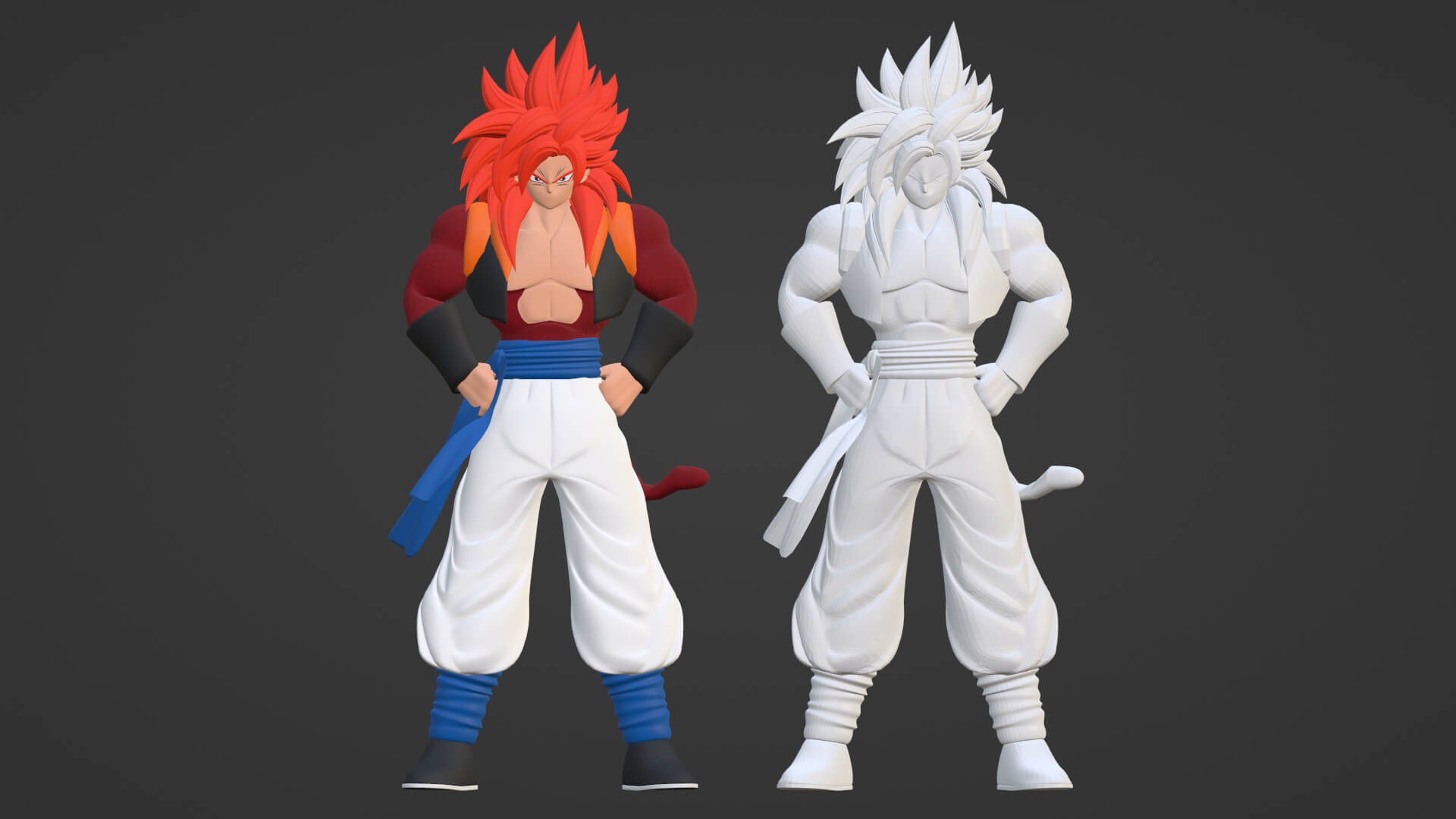 Gogeta Super Saiyan 4 - Dragonball GT 3D Model by Summerforce