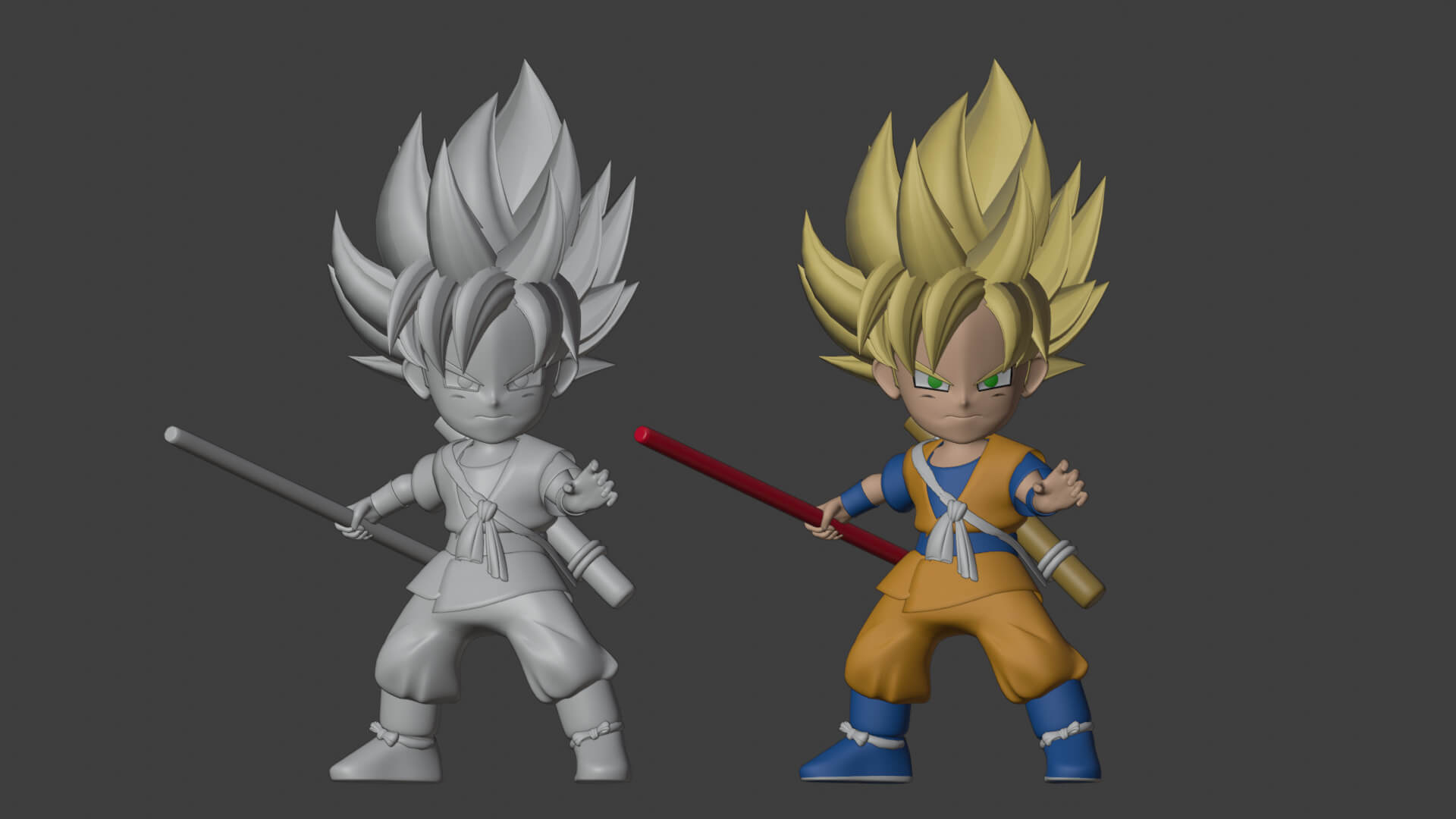 Goku Super Saiyan Mini - Dragonball Daima 3D Model by Summerforce