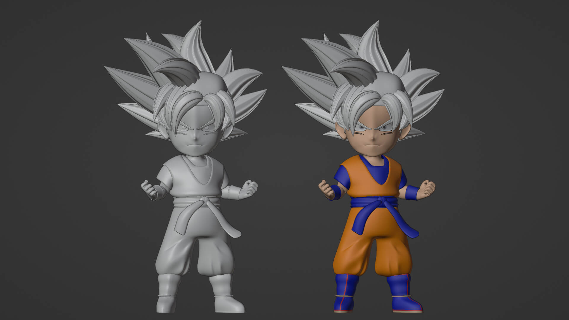 Goku Ultra Instinct SD - Dragonball Super 3D Model by Summerforce