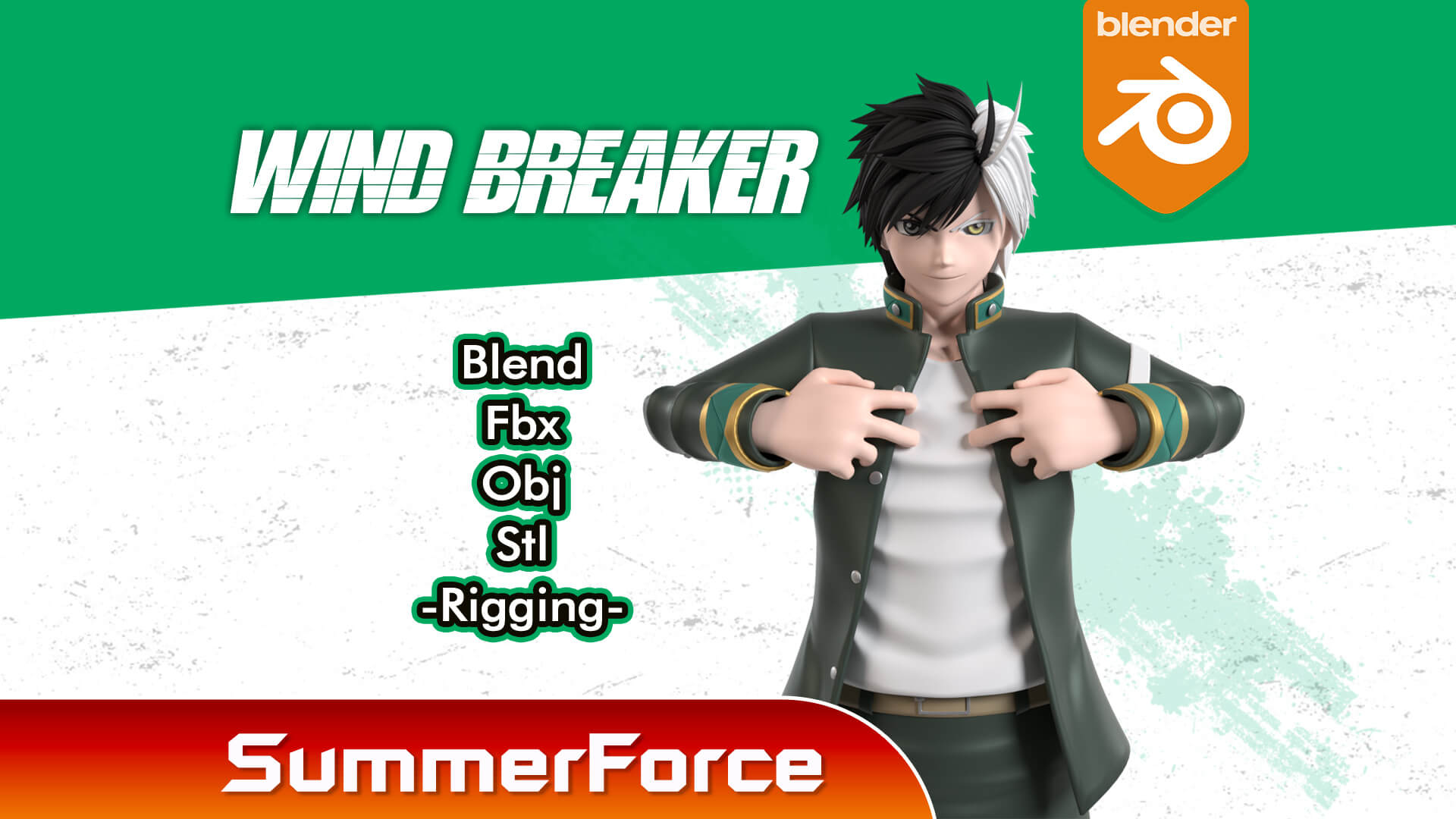 Haruka Sakura - Wind Breaker 3D Model by Summerforce